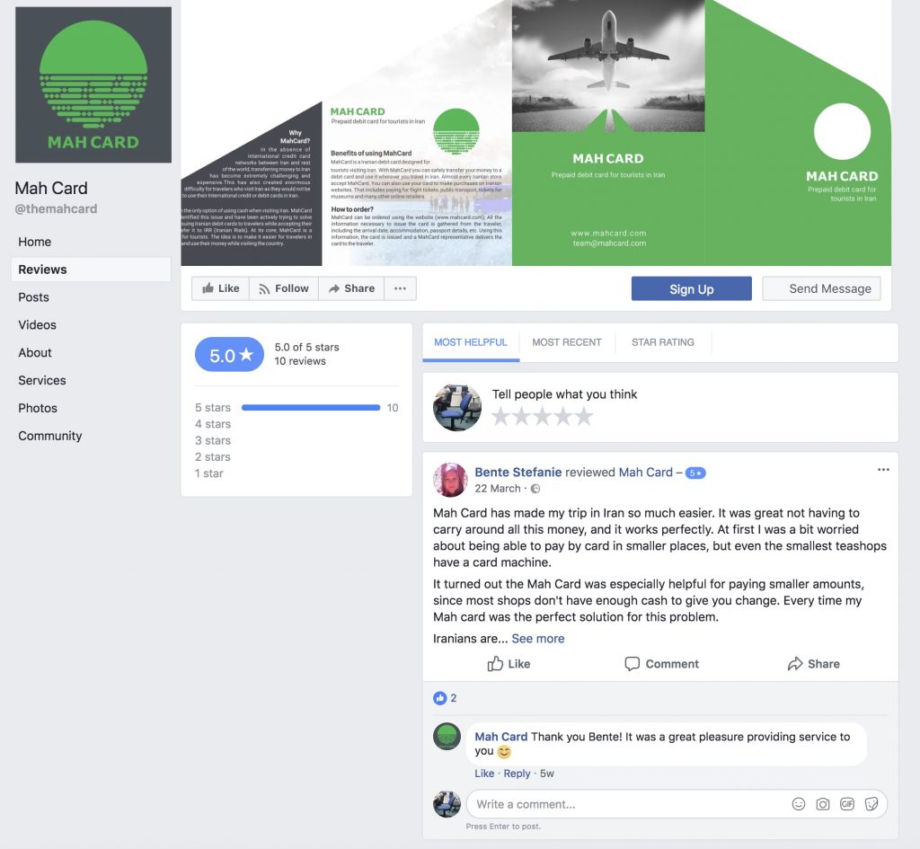 Mah Card - Prepaid Travel Debit Card For Tourists in Iran